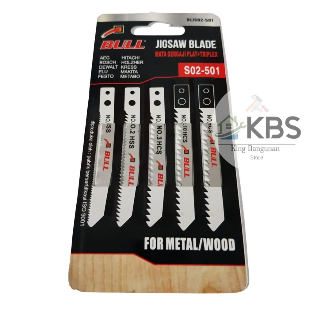 Jual Mata jigsaw gergaji Bull set kayu & besi/ Jig Saw blade tripleks ...