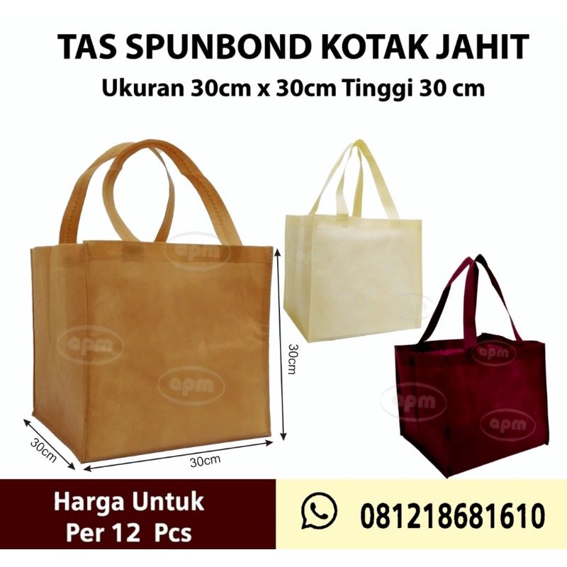 Jual Tas Spunbond Kotak Ukuran 30X30X30 (Tas Jahit) | Shopee Indonesia