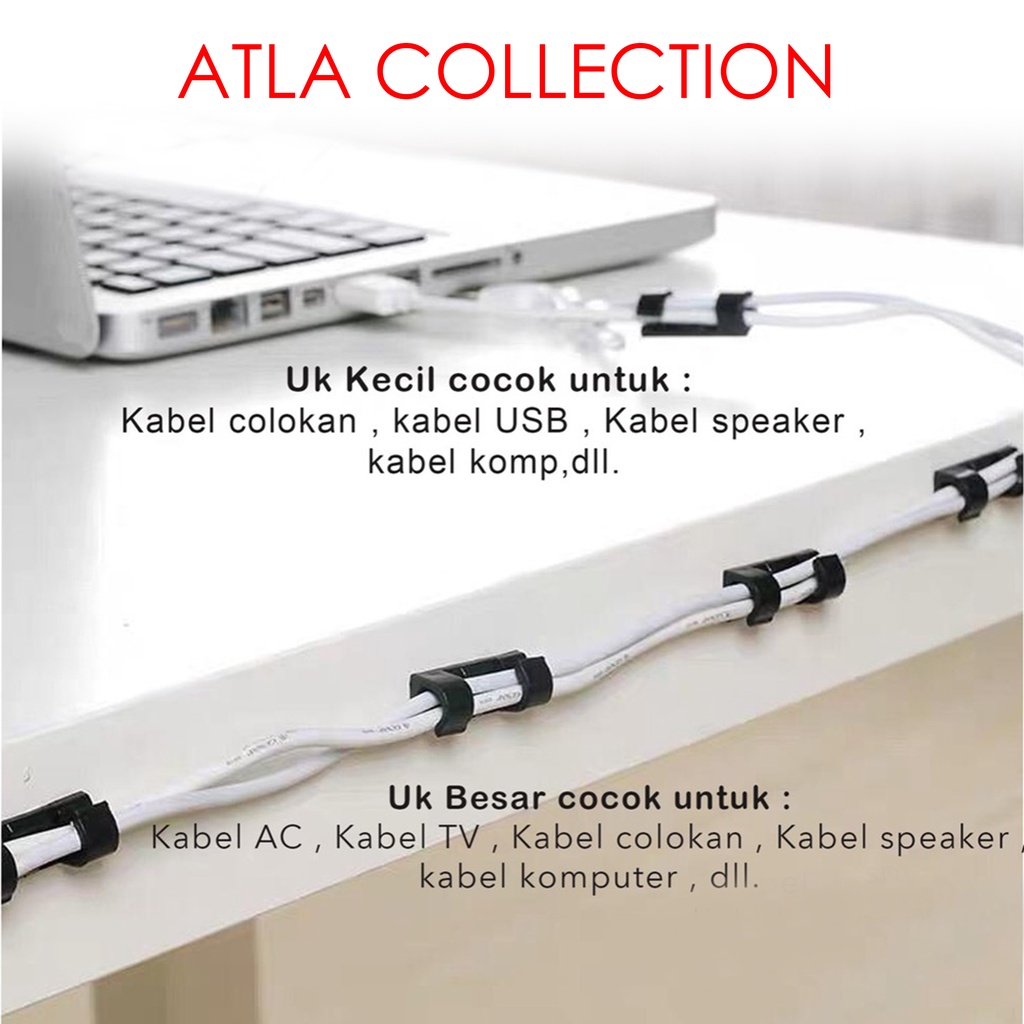 Jual Kabel Clip Organizer untuk kabel meja komputer computer wire per ...