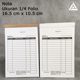 Jual Buku Nota Kecil 2 Ply Panjang Landscape NCR Polos Nota Olshop Nota ...