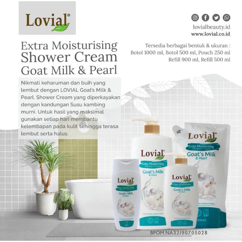 Jual LOVIAL GOATS MILK & PEARL SHOWER CREAM CUP 250ML | Shopee Indonesia