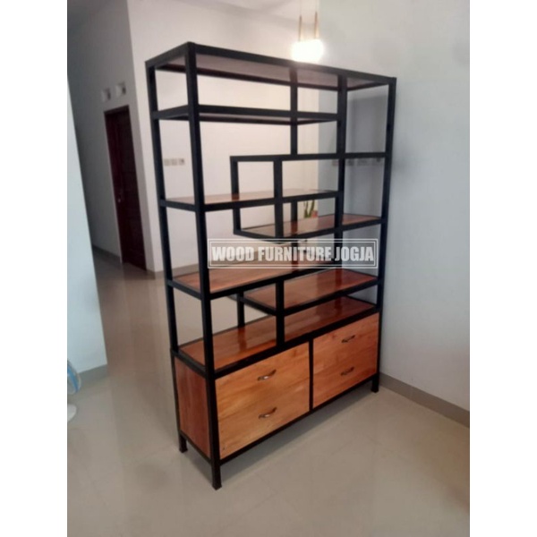 Jual Rak industrial / Lemari Pajangan / rak besi / lemari display ...