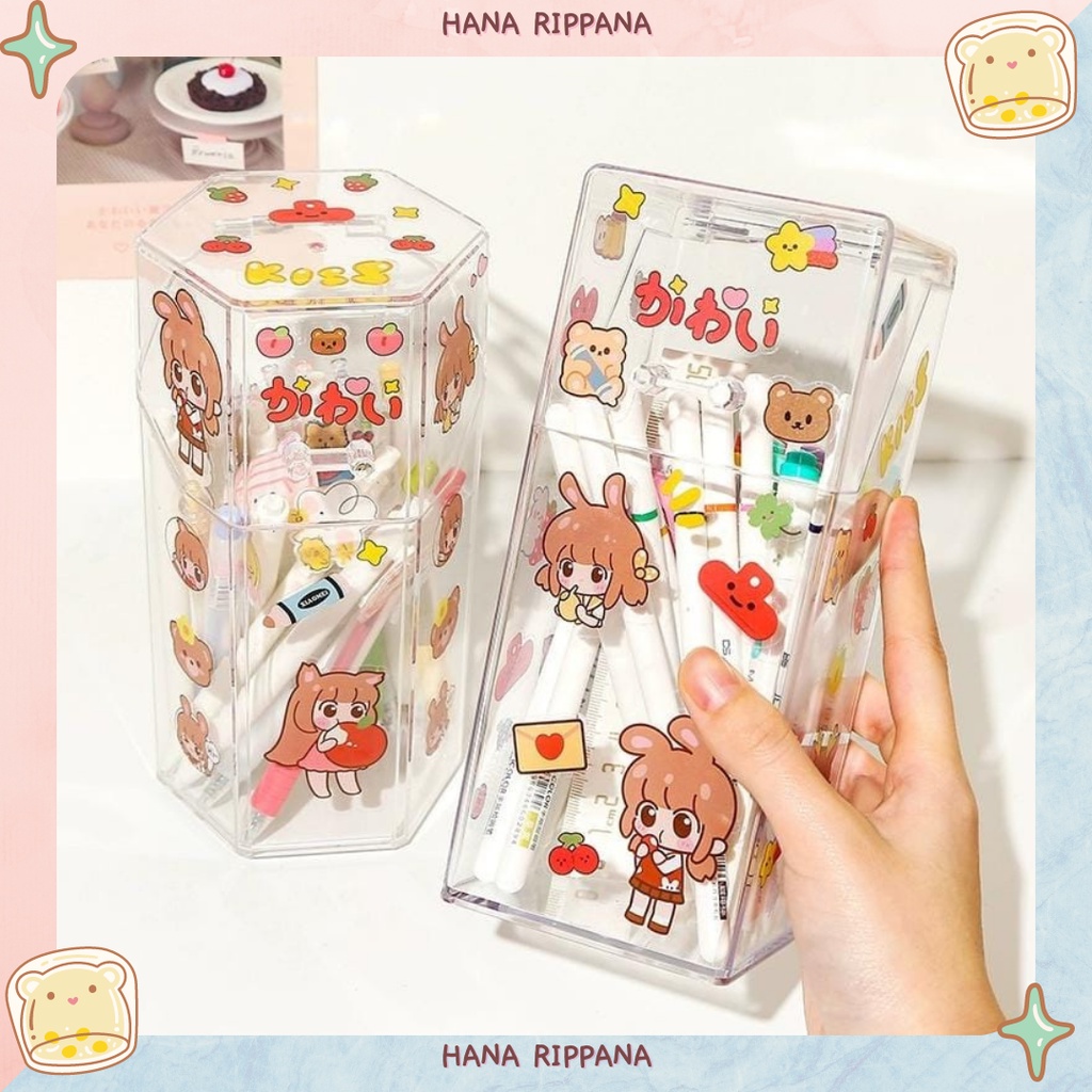 Jual Acrylic Stand Storage hexagonal square / tempat penyimpanan alat ...