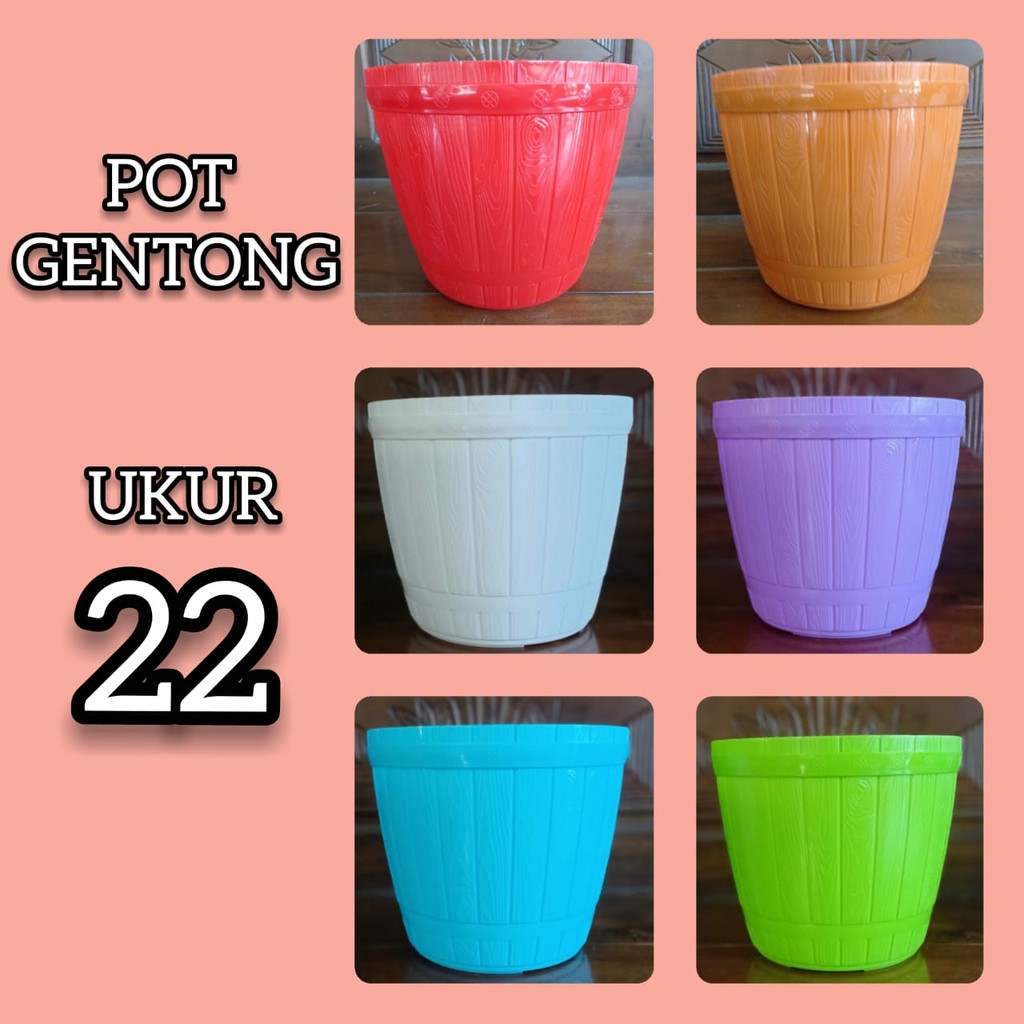 Jual Pot Plastik Gentong Ukuran 22 Warna Warni | Shopee Indonesia