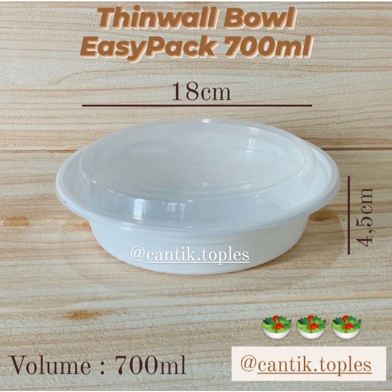 Jual Thinwall Bowl EasyPack 700ml White Series - Thinwall Putih ... Jual Thinwall Bowl EasyPack 700ml White Series - Thinwall Putih ...