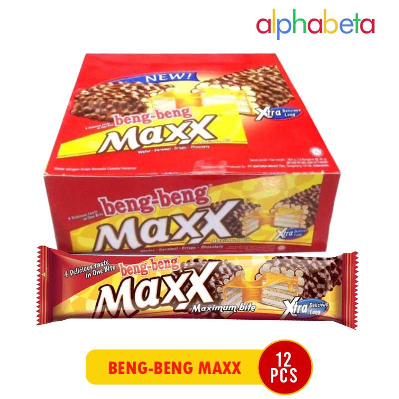 Jual BENG BENG MAXX 32GR 1 BOX ISI 12 PCS - SNACK WAFER COKLAT LEZAT ...