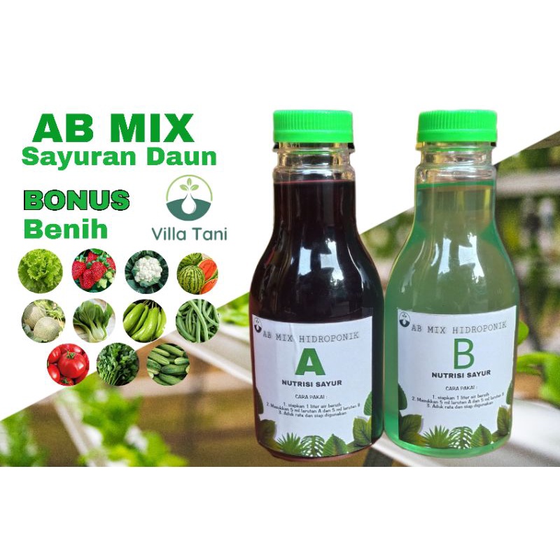 Jual VilaTani - Nutrisi AB Mix pupuk hidroponik 250ml Larutan Kosentrat ...