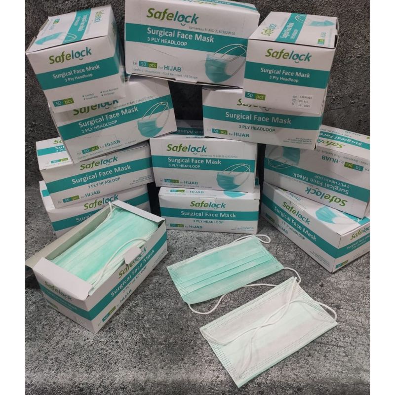 Jual SAFELOCK - Masker Medis SAFELOCK Headloop HIJAB Kemenkes RI AKD ...