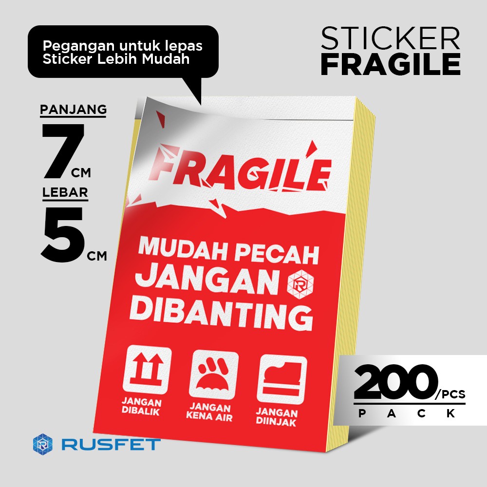 Jual Stiker Fragile Jangan Di Banting/Stiker Unboxing Label Pengiriman ...
