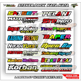 Jual STIKER PACK KATA KATA RACING / STIKER VIRAL / STIKER HOLOGRAM ...