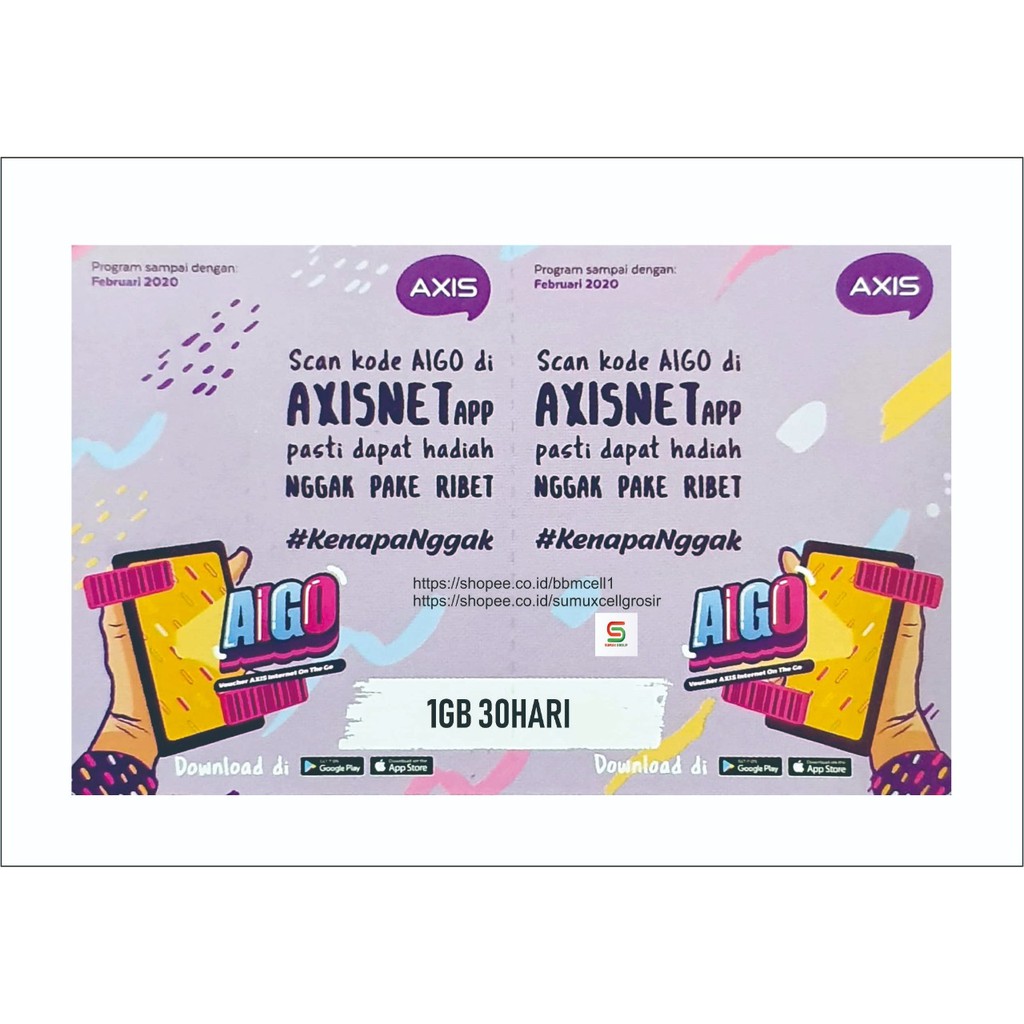 Jual VOUCHER AXIS 1GB 30 HARI | Shopee Indonesia