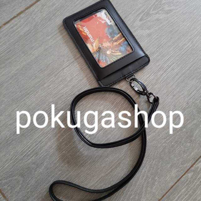 Jual Name tag kulit lanyard asli kulit sapi asli/ id card holder unisex ...