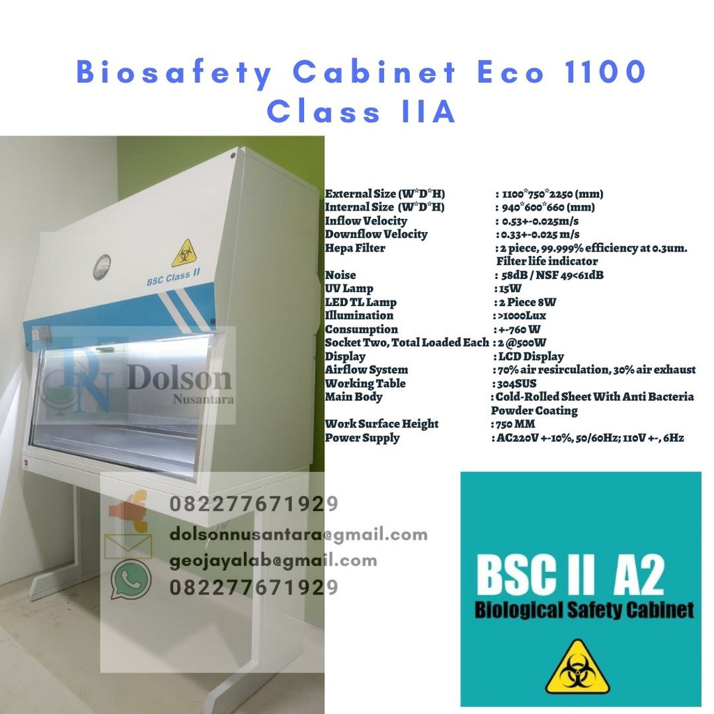 Jual Biological Safety Cabinet Eco Class II A Biosafety BSC ...