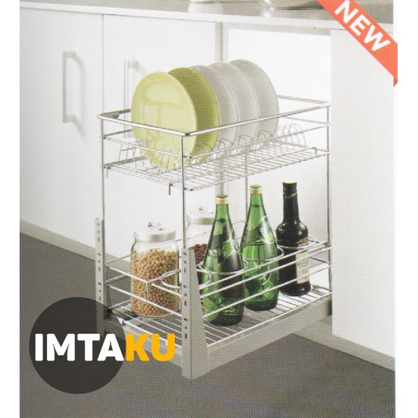 Jual Rak Piring Tarik Stainless Untuk Kitchen Set Vitco XC 29021 F SM ...