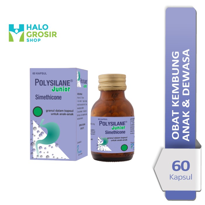 Jual Polysilane Junior - 1 Botol @ 60 Kapsul Obat Kembung Anak dan ...