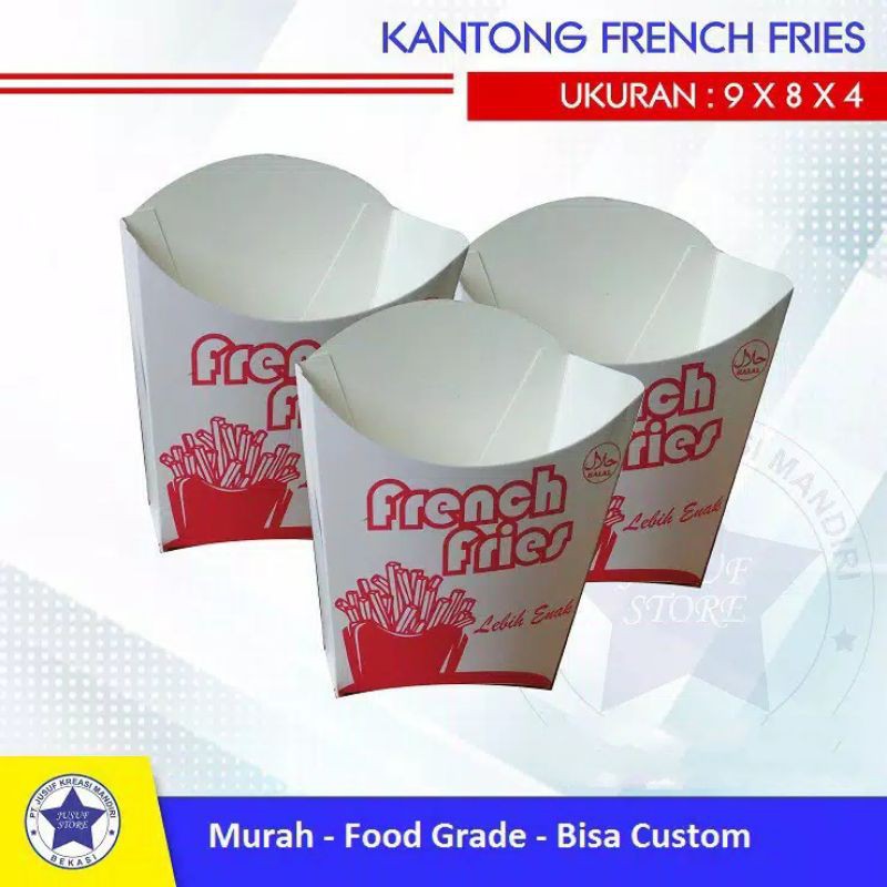 Jual 100pc Box Dus Kentang Goreng, kantonKentang Goreng, Kemasan ...