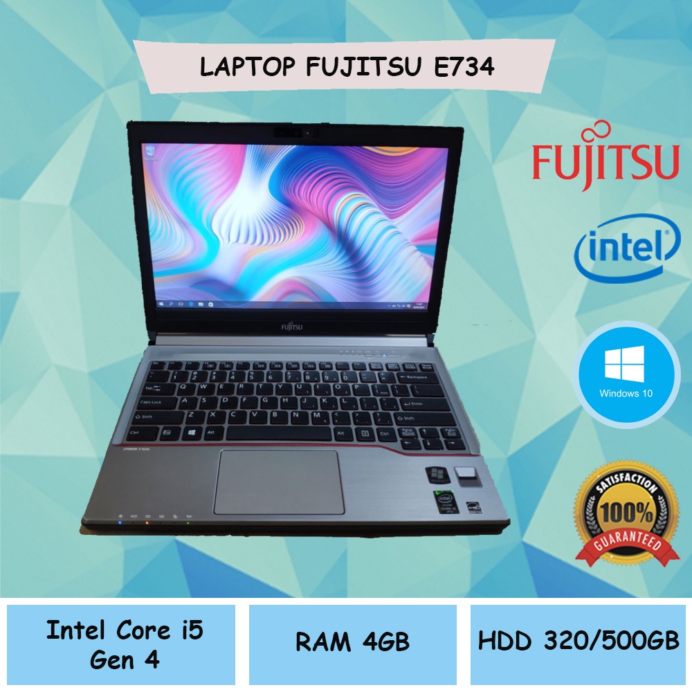 Jual Laptop Fujitsu E734 Core i5 Gen 4 Ram 4GB HDD 320/500GB Bekas ...