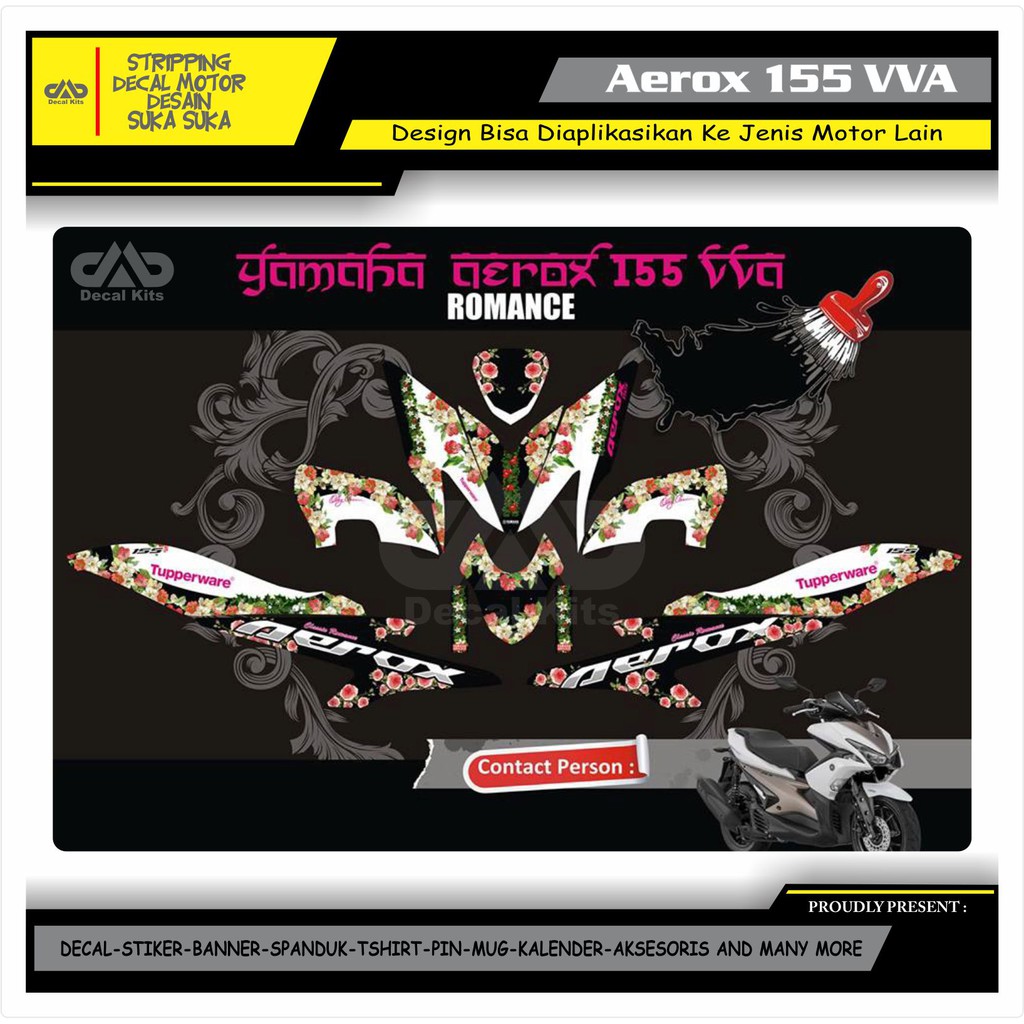 Jual Sticker Aerox Striping Aerox Decal Aerox Stiker Aerox Full Body ...