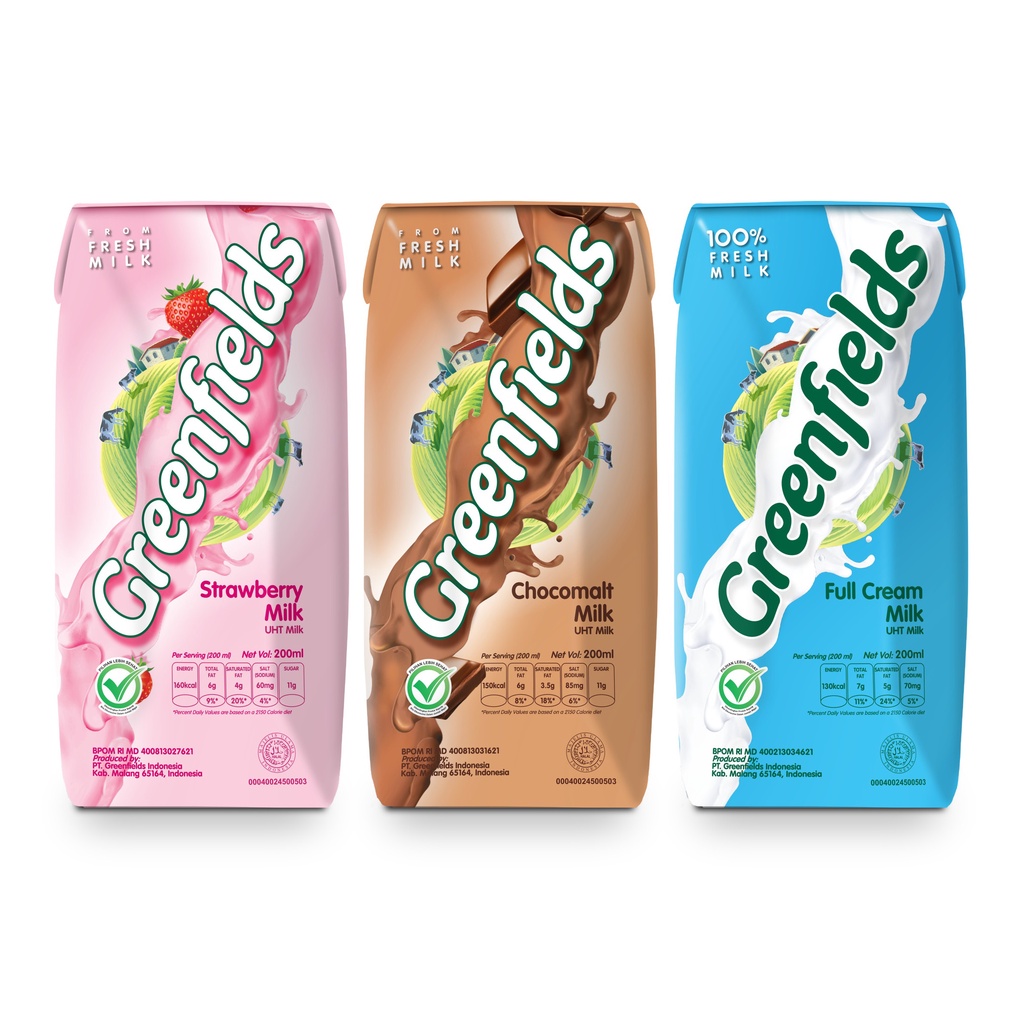 Jual Susu Greenfields UHT 200ml - All Varian [GRAB/GOJEK] | Shopee ...