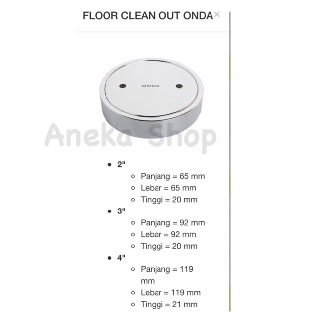 Jual Floor Clean Out CO 4 inch Onda Stainless Indonesia|Shopee Indonesia