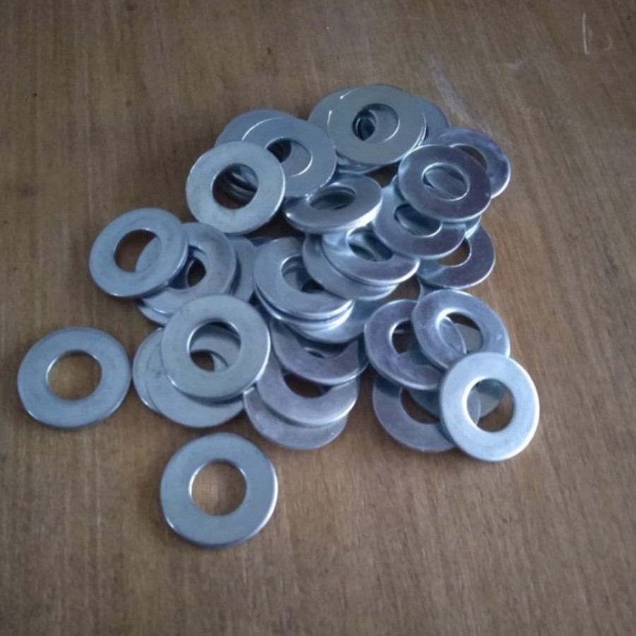 Jual RING PLAT M10 PUTIH GALVANIZ WASHER PLATE FLAT GLAVANIS RING BAUT ...
