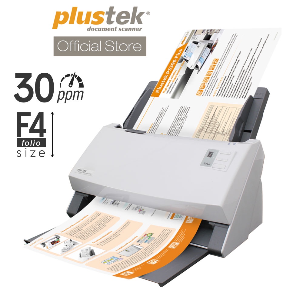 Jual Plustek Scanner SmartOffice PS396 Plus - 30 Lembar/menit (F4/Folio ...