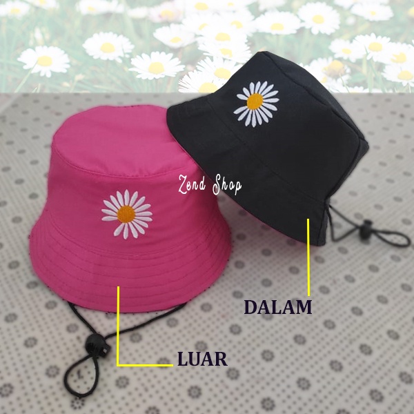 Jual Topi Bucket Wanita Dewasa Motif Bordir Bunga Daisy / Bucket Wanita ...