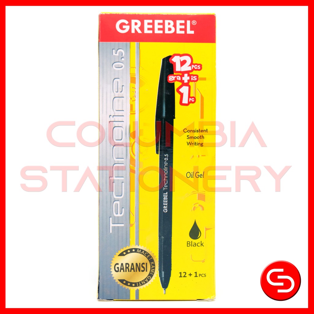 Jual Greebel Ballpoint / Pulpen Technoline 0.5 Pen 1 Pack + 1 pcs ...