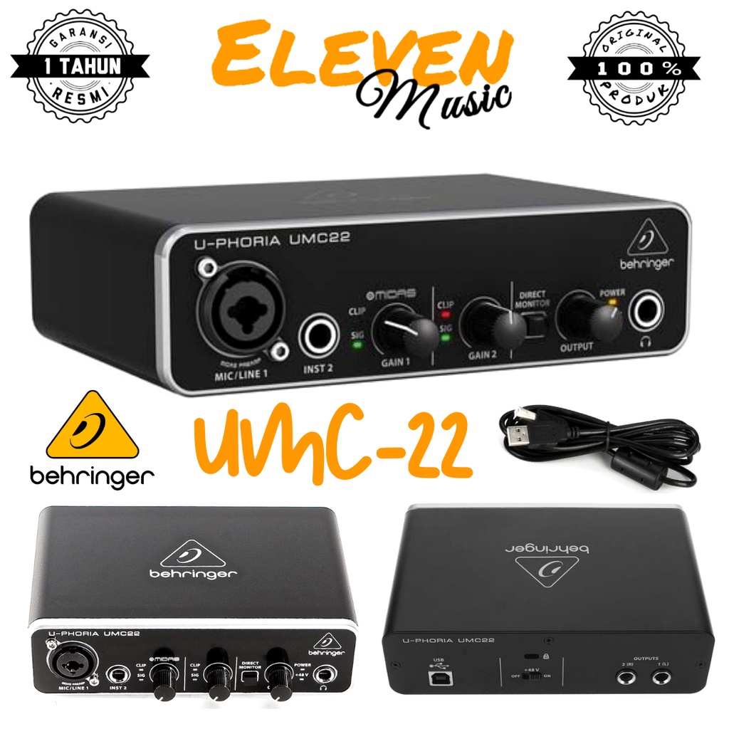 Jual Behringer U-Phoria UMC22 USB Audio Interface Indonesia|Shopee ...