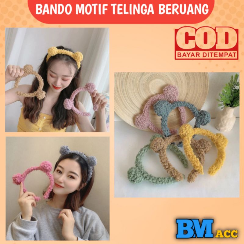 Jual Bando Korea Bulu Karakter Telinga Beruang Bear | Shopee Indonesia