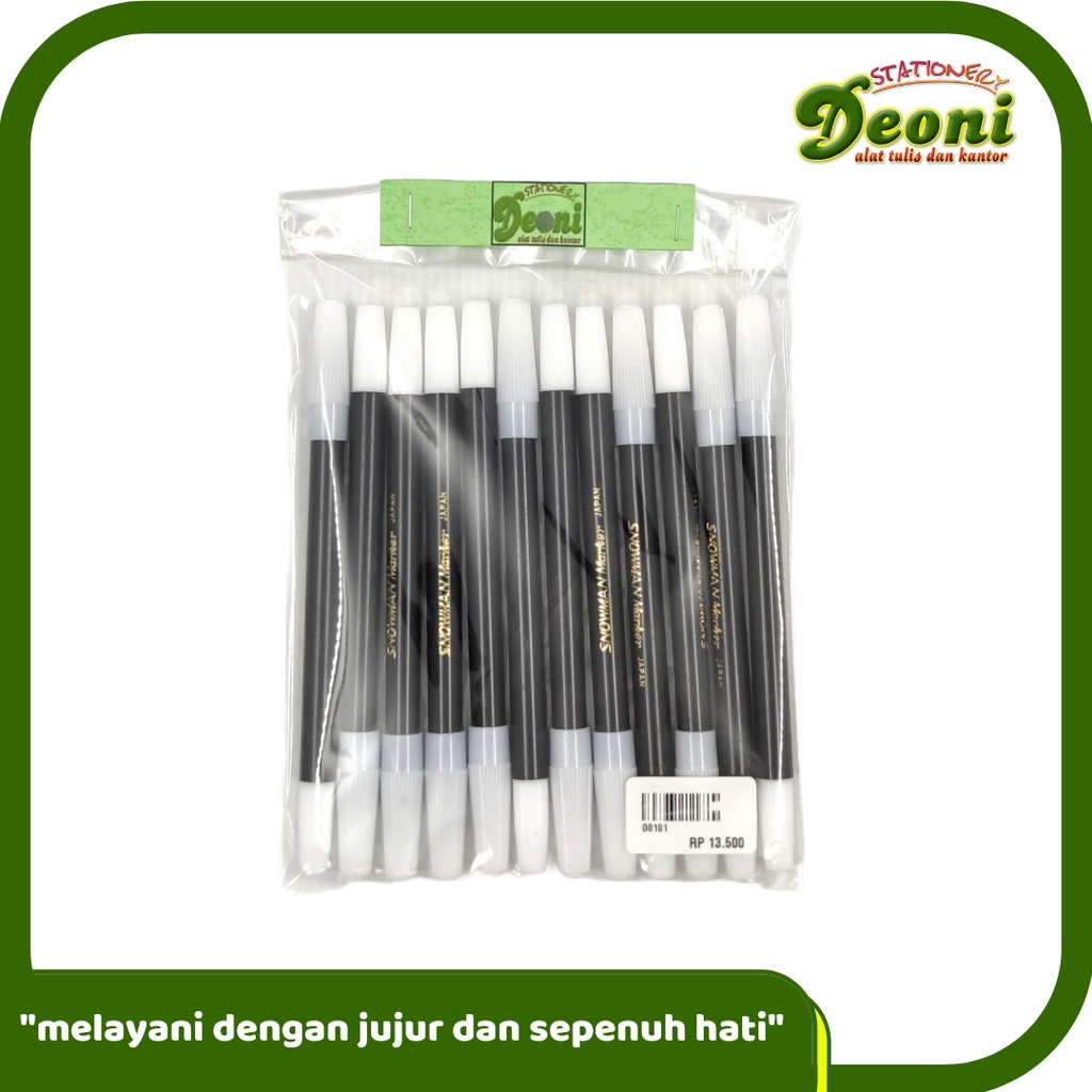 Jual SNOWMAN Marker Spidol Kecil isi 12 Pcs warna Black | Shopee Indonesia