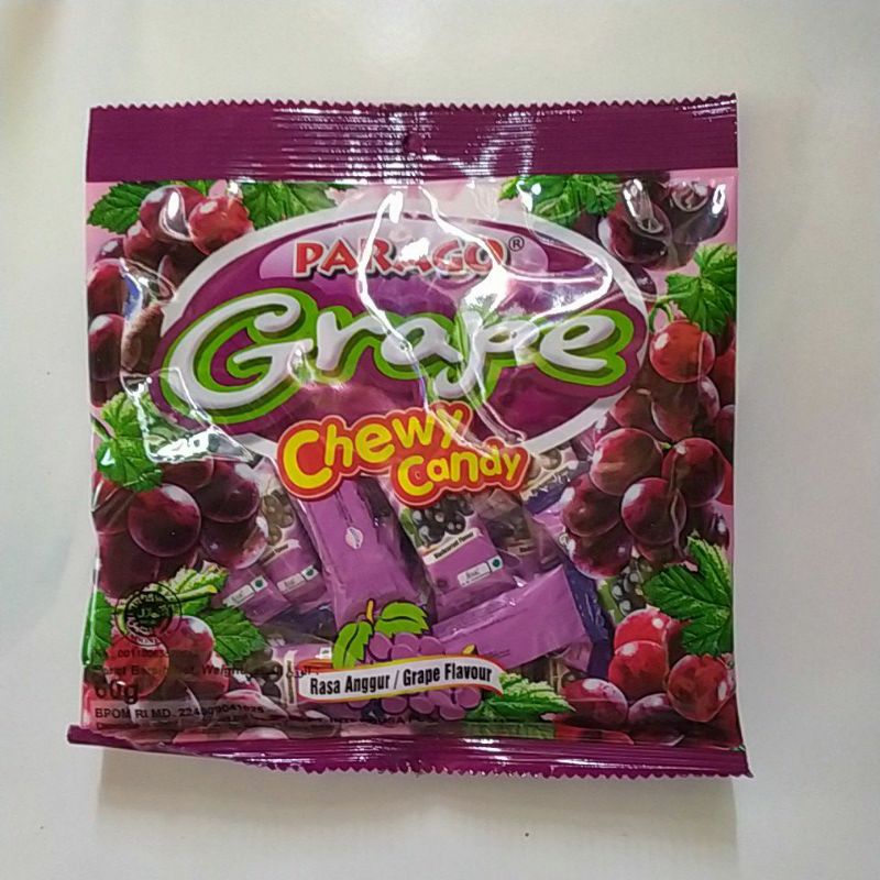 Jual Parago Chewy Candy Grape Bag 20pcs | Shopee Indonesia