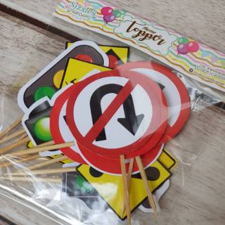 Cake Topper Traffic Light Rambu Lalu Lintas 1 set isi 15p | Shopee ...