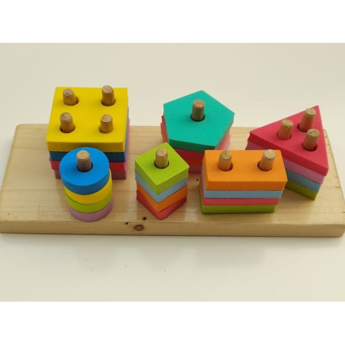 Jual MAINAN ANAK MENDIDIK BELAJAR BENTUK DAN WARNA - GAME PUZZLE BALOK ...