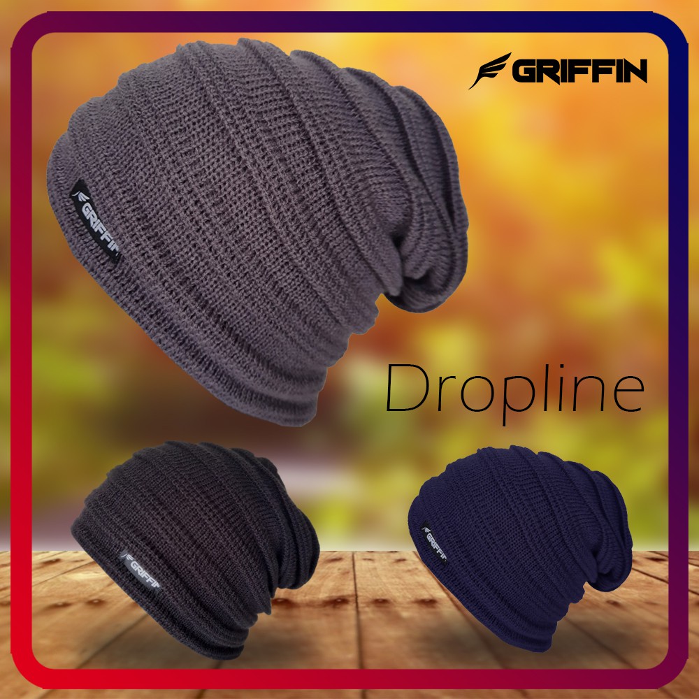 Kupluk Pria Beanie Hat Dewasa Rajut Tebal Motif Garis Keren Dropline ...