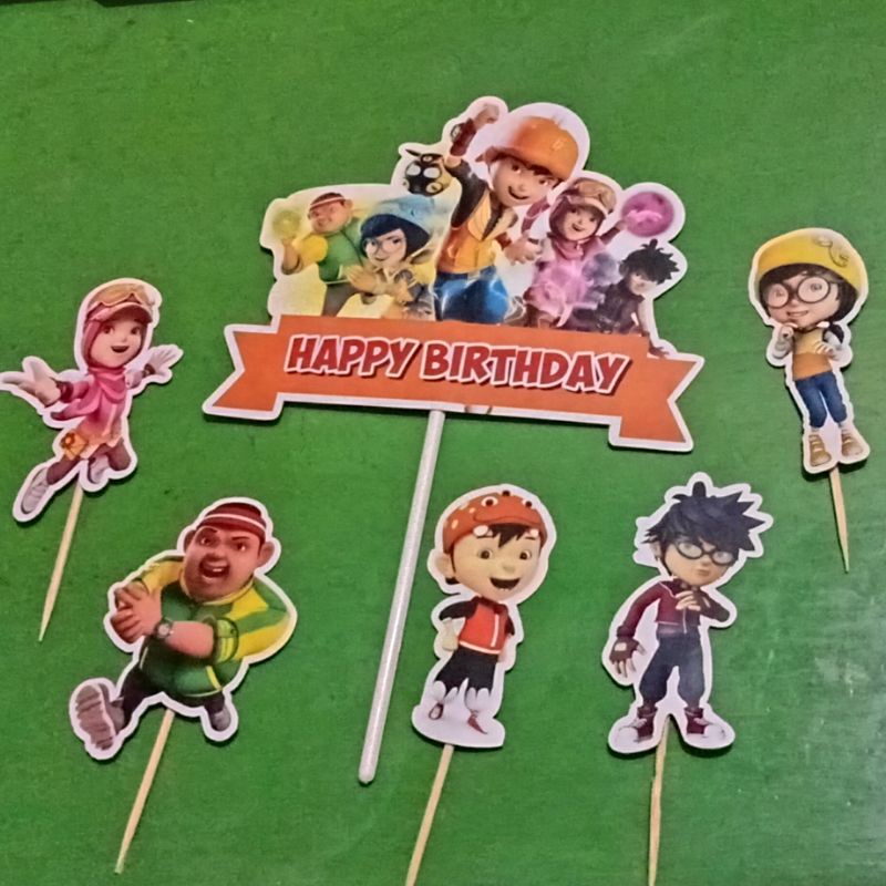 Jual Topper Kertas BOBOIBOY Kue Ulang Tahun / Birthday Cake / hiasan kue/ tusuk kue | bebas ...