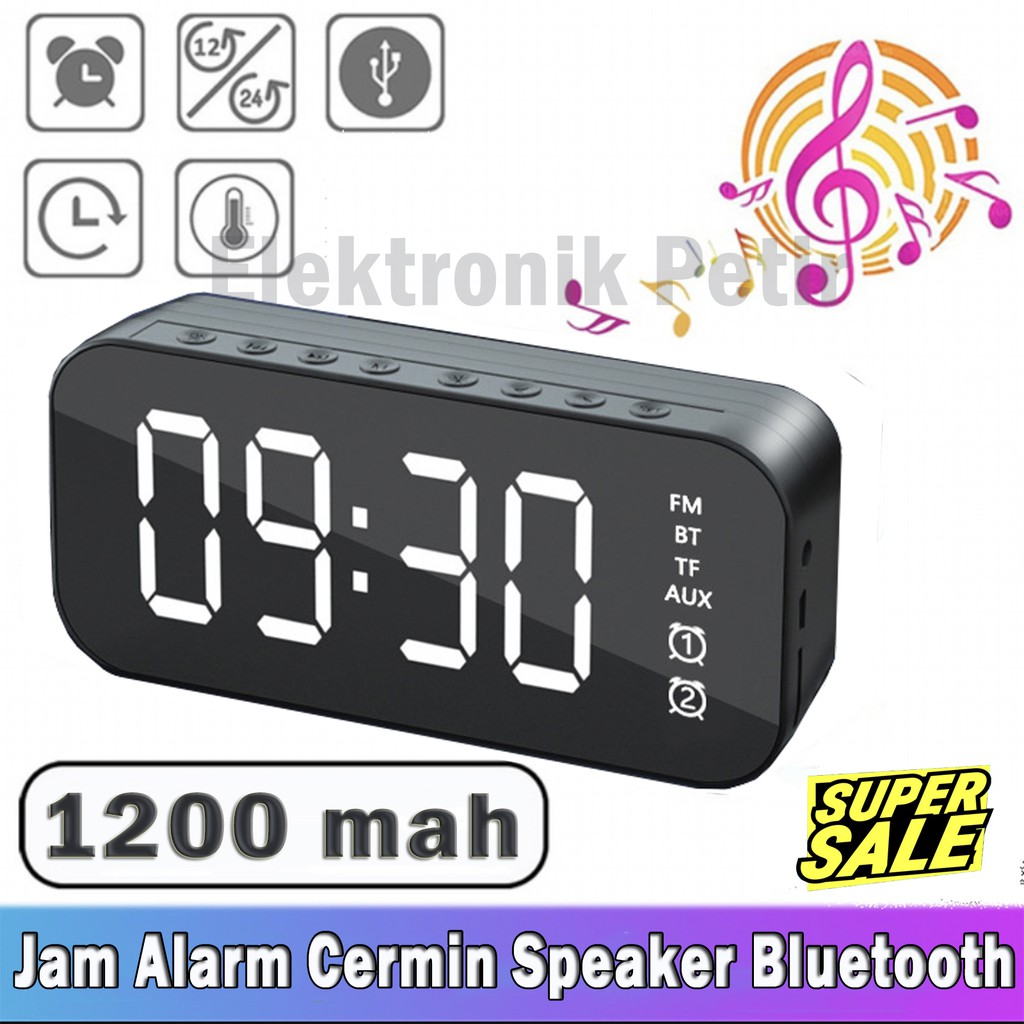 Jual Speaker JAM Bluetooth Portable Stereo Original LED Display Alarm ...