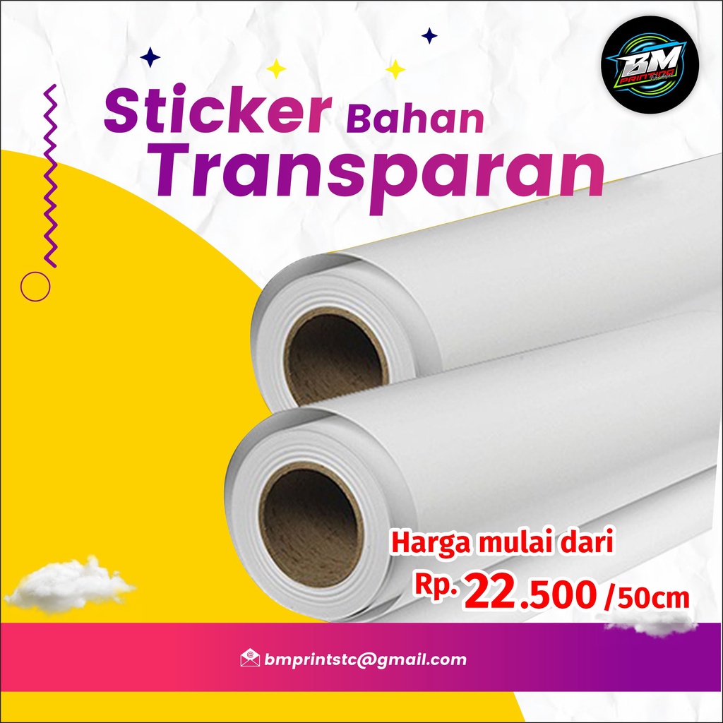 Jual CETAK STICKER INDOOR BAHAN TRANSPARAN ROLL METERAN (FILE SIAP ...