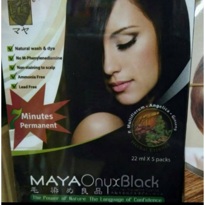 Jual MAYA ONYX SHAMPOO / CAT RAMBUT BLACK (BOX ISI 5 PACKS ) | Shopee ...