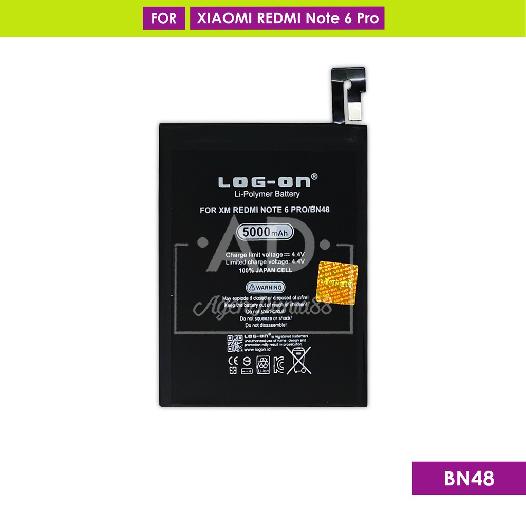 Jual BATERAI XIAOMI REDMI NOTE 6 PRO - BN48 - LOG ON DOUBLE POWER ...