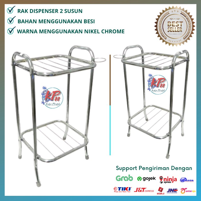 Jual Rak Dispenser 2 Susun Besi Chrome / Kaki Dispenser 2 Susun ...