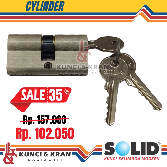 Jual Silinder Kunci Solid DC SLD 02 - 60 US26D Double Cylinder Kunci Pintu | Shopee Indonesia