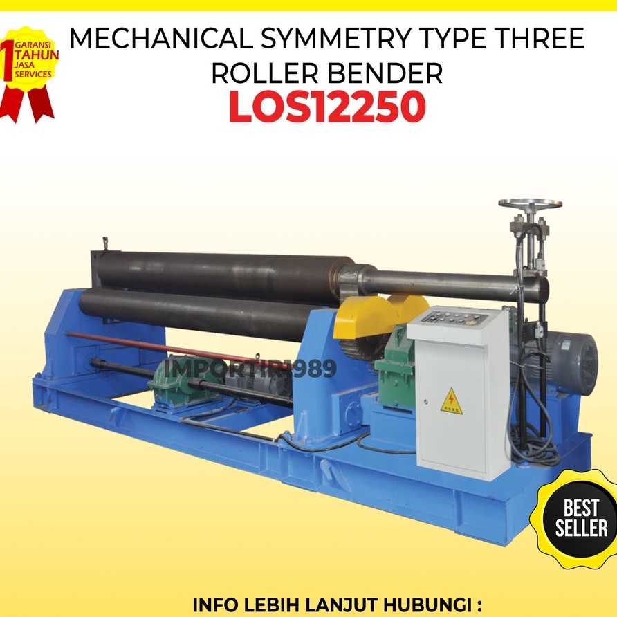 Jual Mesin Roll Bending Plat Besi 3 Roller Bender 12x2500mm 11Kw ...