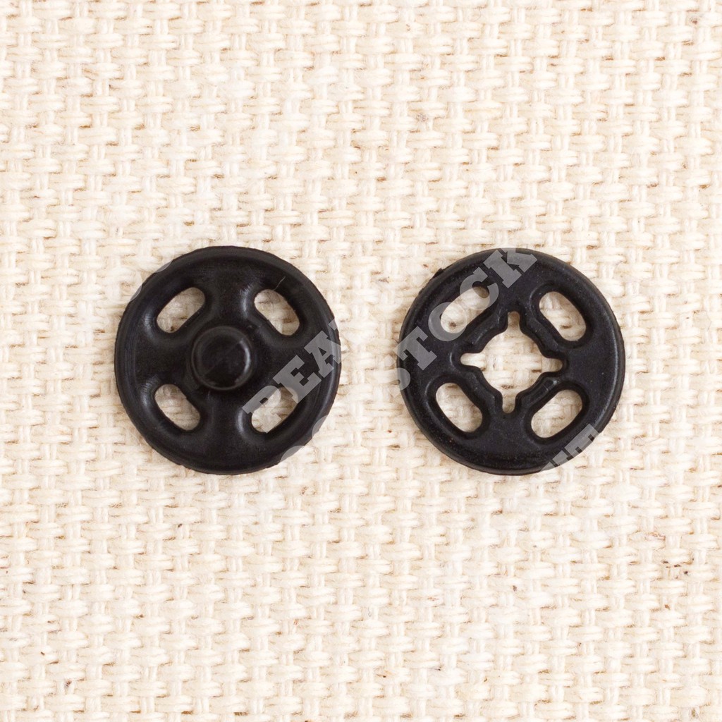 Jual ( 12 pasang ) Kancing cetek / cetet / jepret plastik hitam 1cm ...