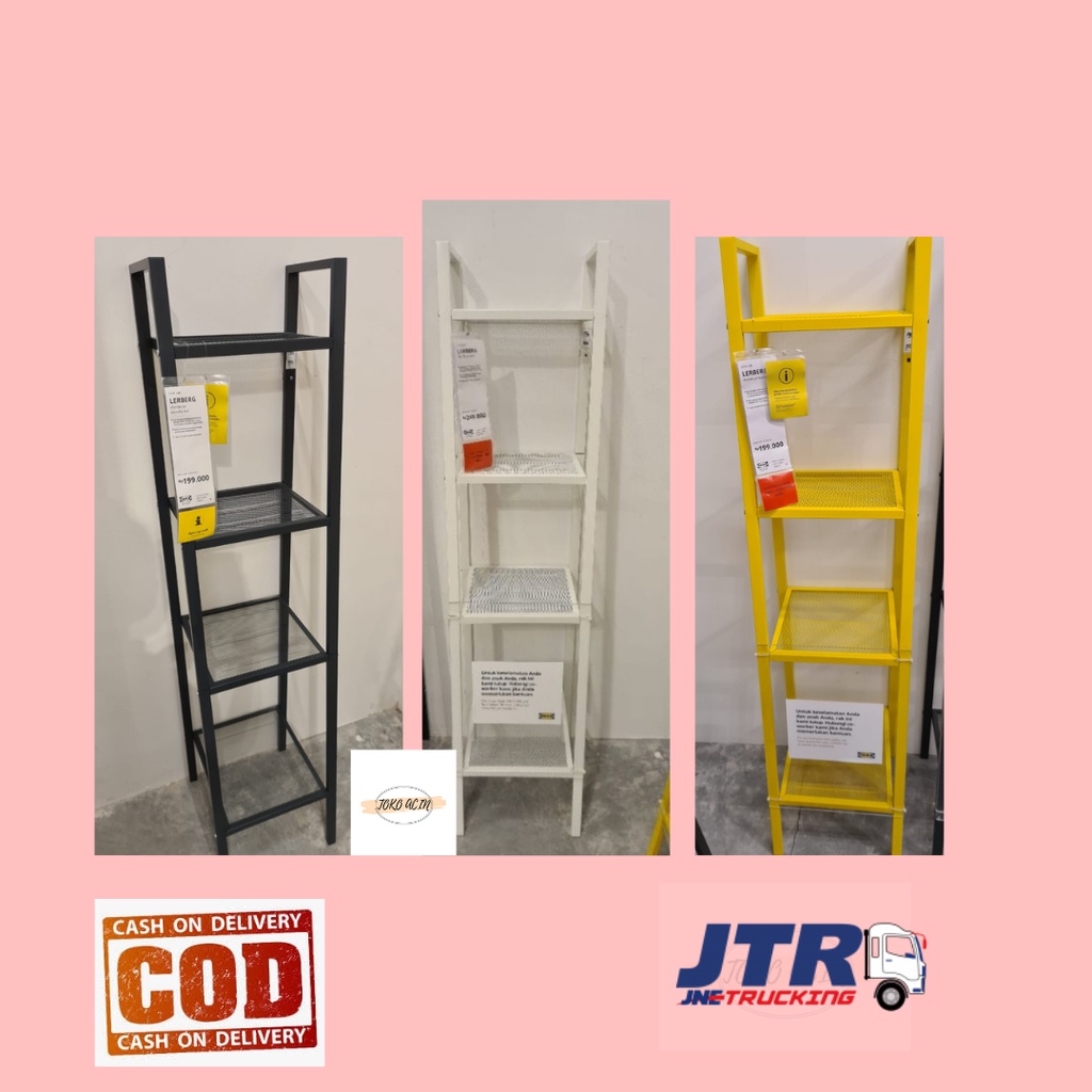 Jual [SIAP KIRIM] [S] LERBERG rak dinding warna putih 35x148 cm, rak ...