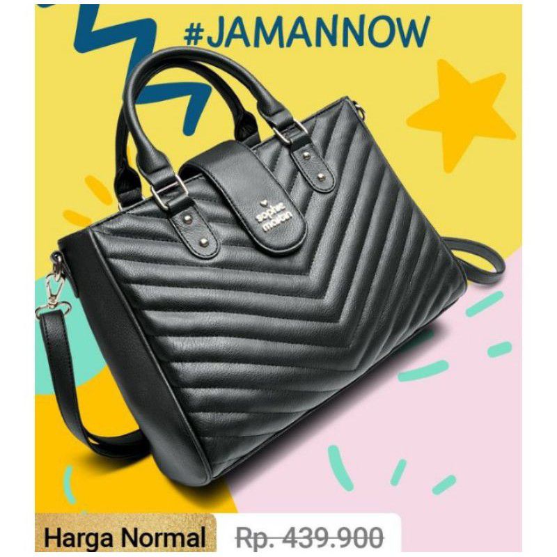 Jual Tas sophie martin qisya / tas besar hitam / tas kerja wanita ...