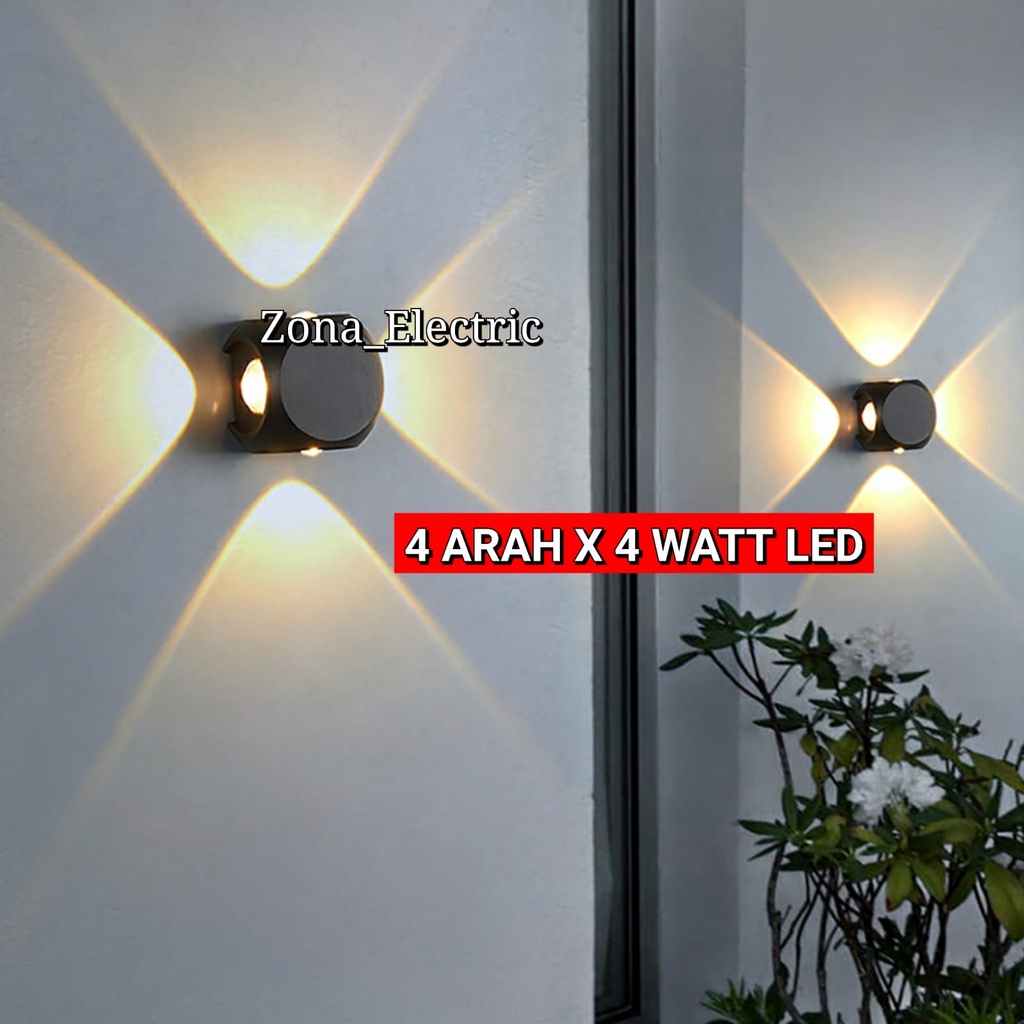Jual LAMPU DINDING TAMAN LED KOTAK 4 ARAH 4 WATT / WALL LIGHT MINIMALIS ...