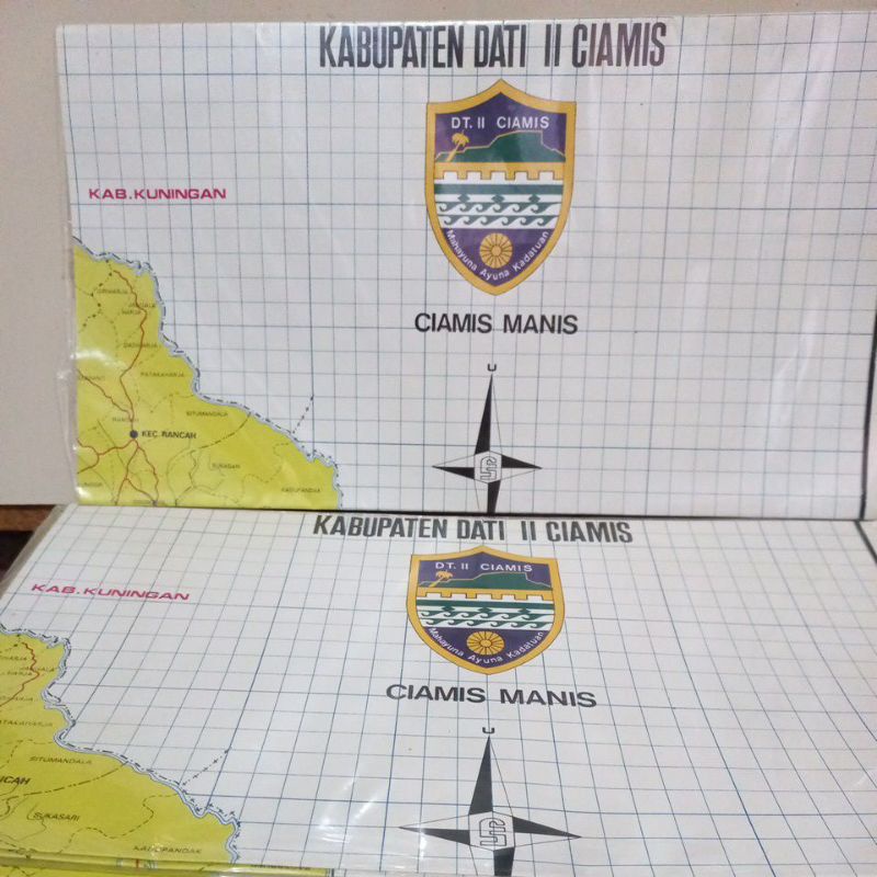 Jual Peta Lipat - PETA KABUPATEN DATI II CIAMIS ( CIAMIS MANIS ...