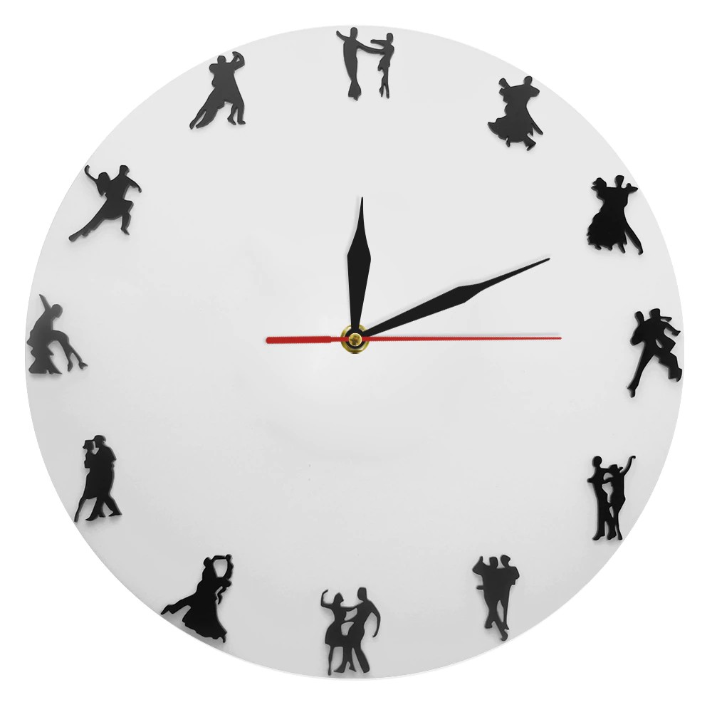 Jual Ballroom Dancers Minimalist Design Wall Clock Latin Couple Dancers ...
