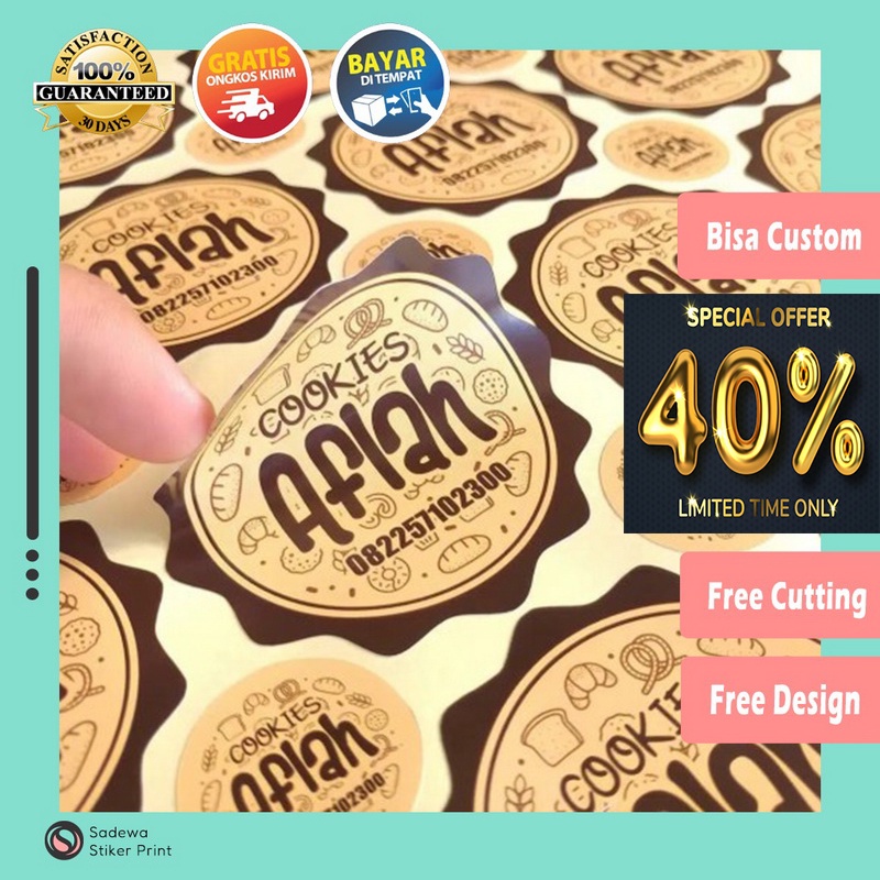 Jual SBV 1-5 Cetak Stiker Olshop Sticker Custom Logo Anti Air ...